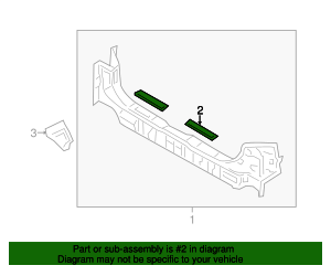 66118-S5A-A00ZZ - Stiffener, Rear Bumper Face 2001-2017 Honda ...