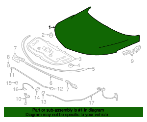 2016-2019 Chevrolet Volt Hood 84092169 GM | GMPartsDirect.com