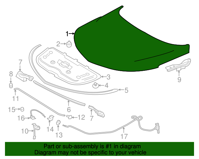 2016-2019 Chevrolet Volt Hood 84092169 | TascaParts.com