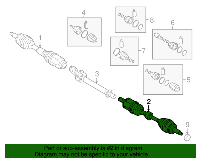 2015-2019 Hyundai Sonata Axle Assembly 49500-C2400-SJ | OEM Parts Online