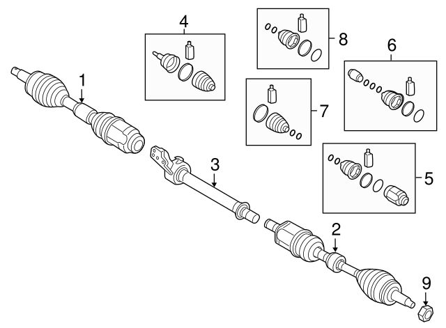 2015-2019 Hyundai Sonata Axle Assembly 49500-C2400-SJ | OEM Parts Online