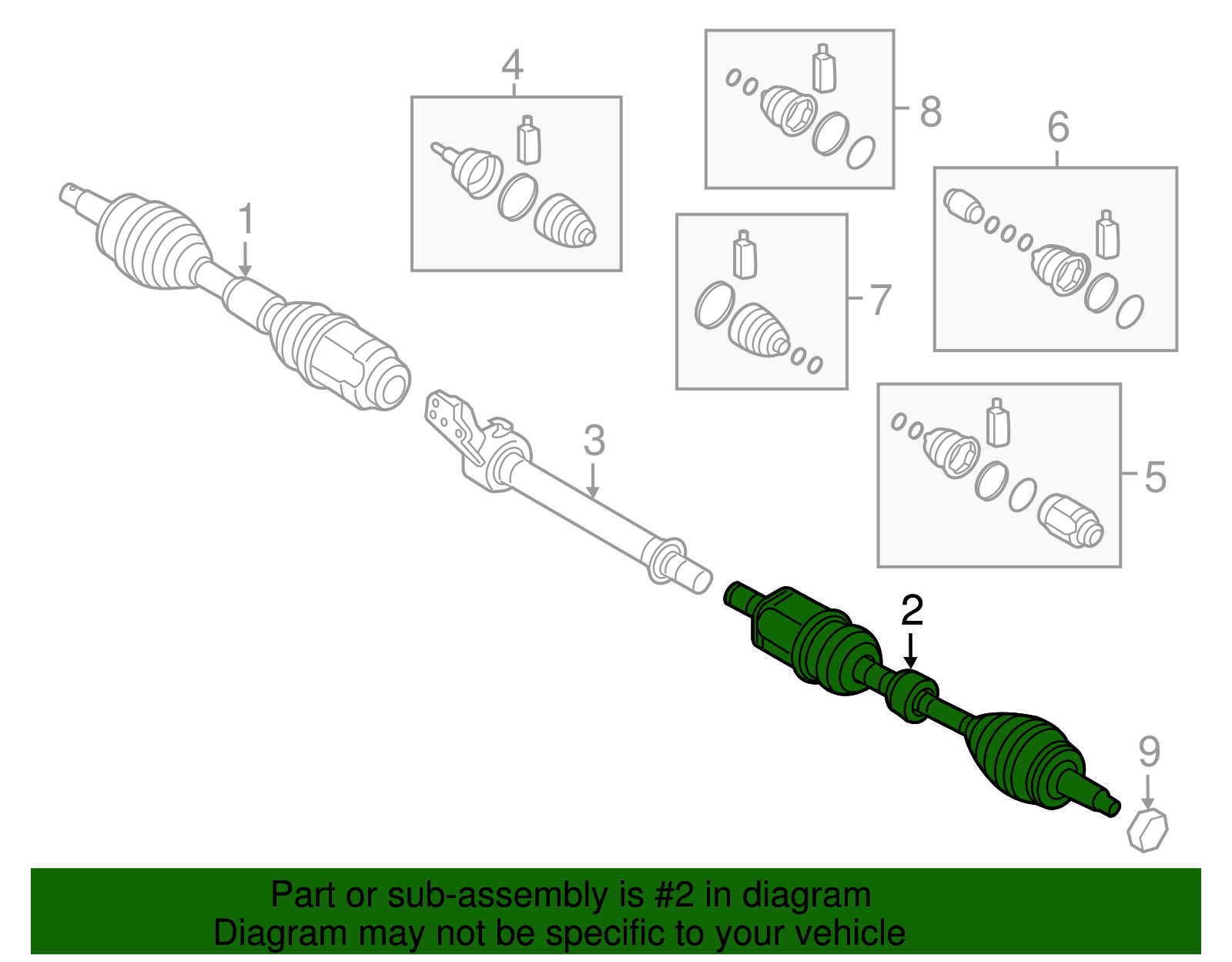 2015-2019 Hyundai Sonata Axle Assembly 49500-C2400-SJ | OEM Parts Online