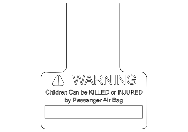 1998-2004 GM Instrument Panel Airbag Warning Tag 88973261 ...