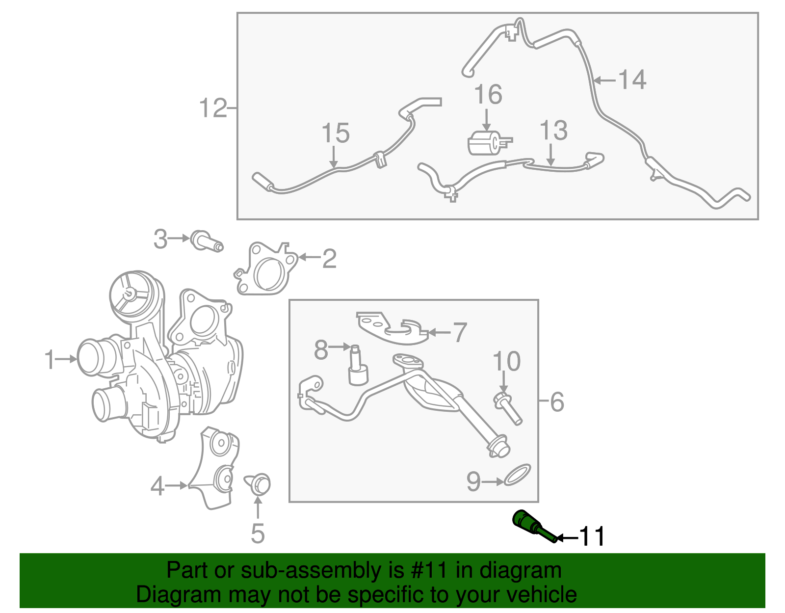 2011-2024 Ford Turbocharger Boost Pressure Solenoid Filter - Passenger ...
