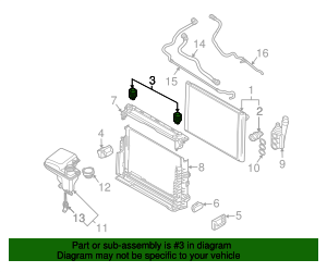 17117514402 - 1999-2008 BMW Radiator Assembly Upper Insulator (17-11-7 ...