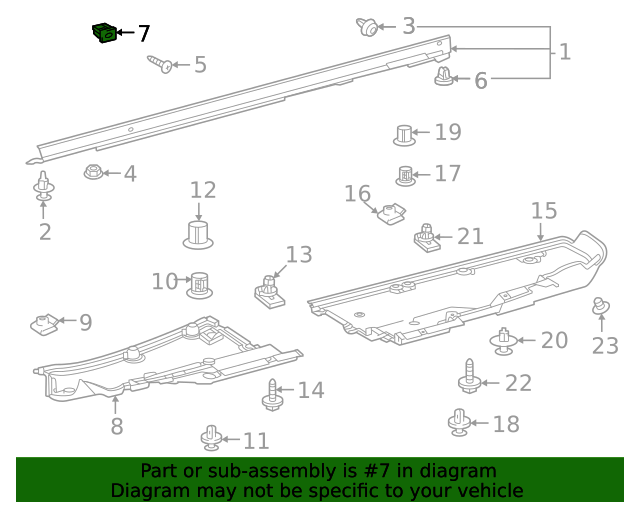 2015-2024 Toyota Rocker Molding Grommet 90189-A0007 | Toyota Parts Center