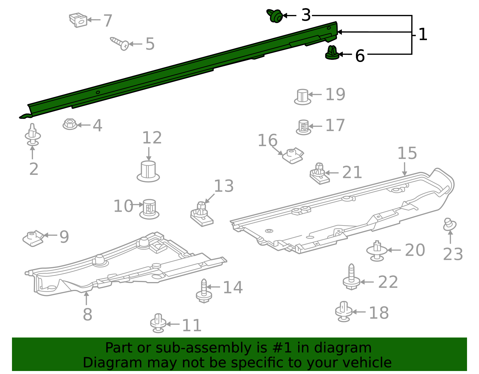 2020-2024 Toyota Highlander Rocker Molding 75850-0E040 | OEM Parts Online