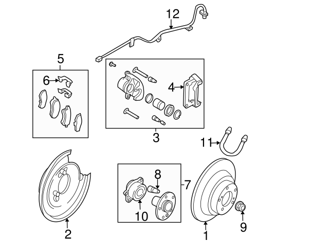 2000-2009 Subaru Backing Plate For Brake, Rear Drivers Side 26704AE050 ...