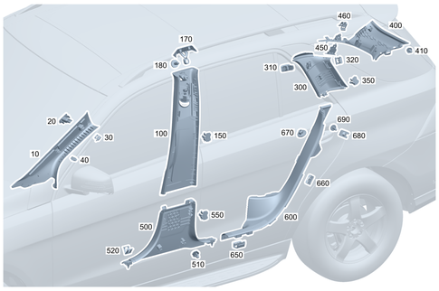 Trim for a, B, C, D-Pillar for 2024 Mercedes-Benz EQE 350 SUV ...