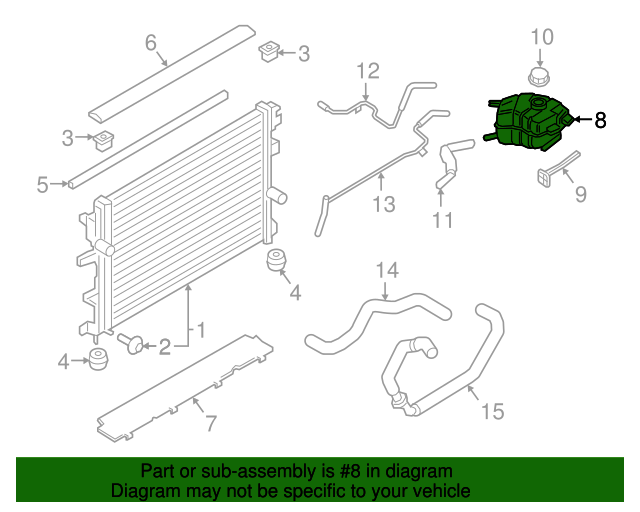2017-2020 Lincoln Continental Tank Assembly Radiator Overflow G3GZ ...