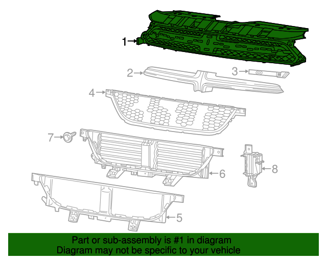 2013-2016 Dodge Dart Grille 68081408AE | TascaParts.com