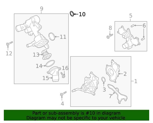 AT4Z-8527-A - Thermostat Housing O-Ring 2018-2024 Ford ...