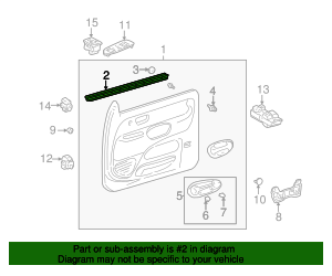 68172-0C010 - Door Window Belt Weatherstrip 2000-2006 Toyota Tundra ...