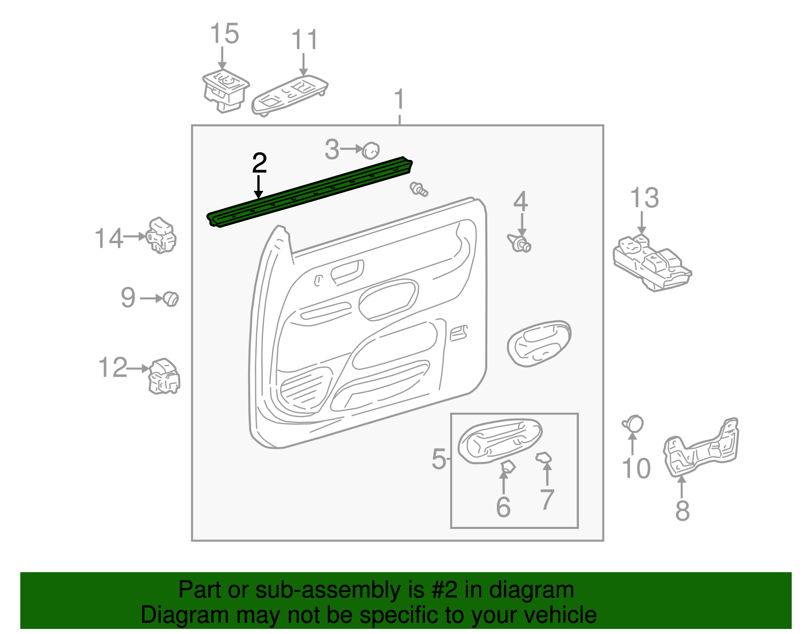 68172-0C010 - Weatherstrip - 2000-2006 Toyota Tundra | Lithia Toyota Parts
