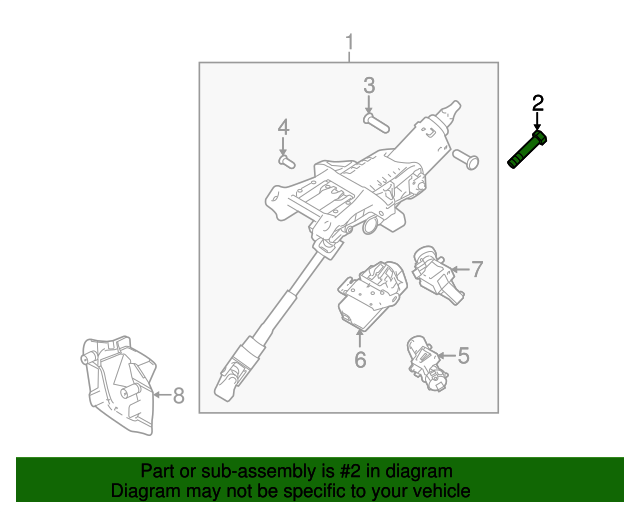 2010-2013 Mazda 3 Column Assembly Bolt 9YA0-2A-026A | TascaParts.com