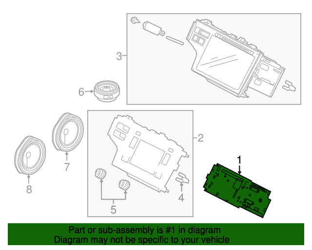 39171-T5A-A01 - Audio Unit Assembly (Panasonic) - 2019 2020 Honda Fit ...