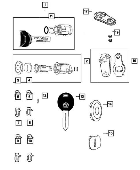 Lock Cylinders and Keys for 2005 Dodge Ram 1500 | DodgeParts.com