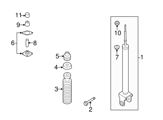 2007-2012 Nissan Altima Absorber Kit Shock Rear E6210-ZX00A ...