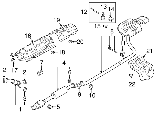 2019-2020 Kia Optima Center Muffler 28600-D5410 | TascaParts.com