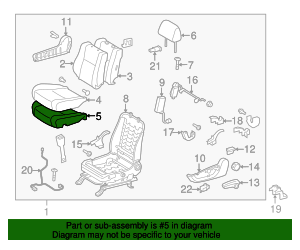 71512-0C080 - Seat Cushion Pad 2007-2010 Toyota | AutoNation Parts