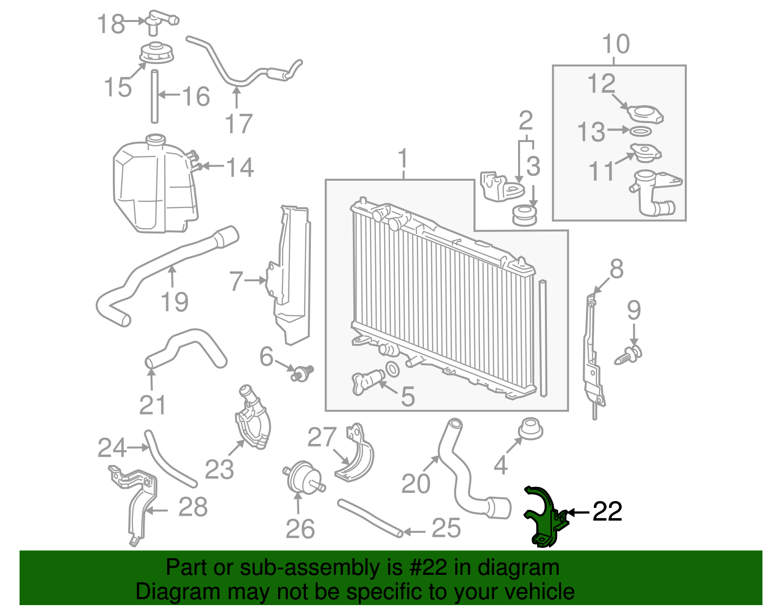 19504-RNB-A01 - Lower Hose 2006-2011 Honda Civic | Toronto Honda Parts