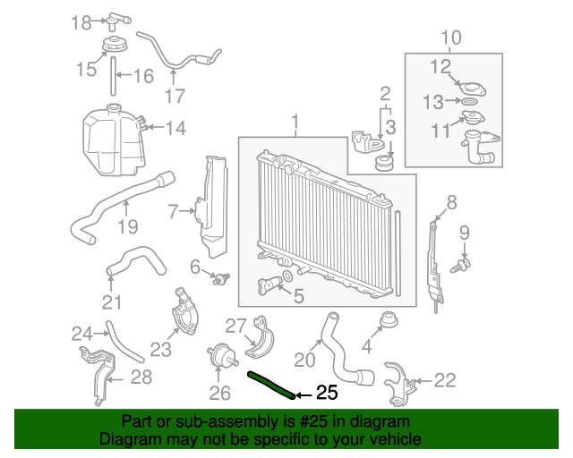 25211-PLM-A06 - Hose (315MM) (Atf) - 2002-2011 Honda | Genuine Honda Parts