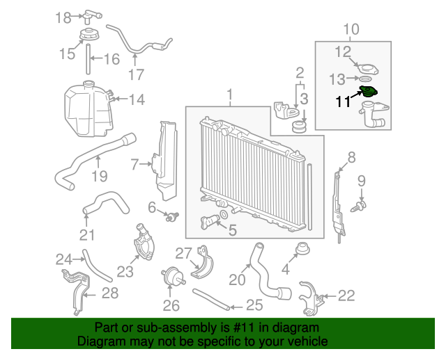 19045-RAA-003 - Cap Radiator (Denso) - 2000-2021 Honda | Honda Factory ...