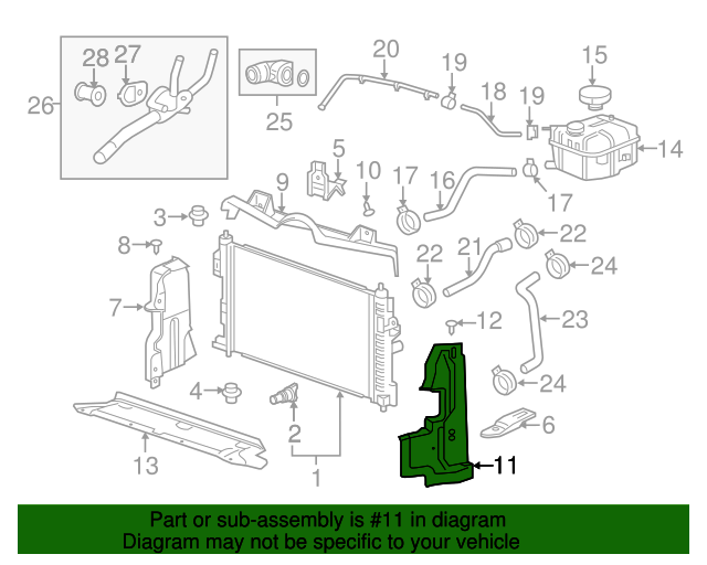 2018-2019 Cadillac XTS Side Baffle 23383236 | GMPartsDirect.com