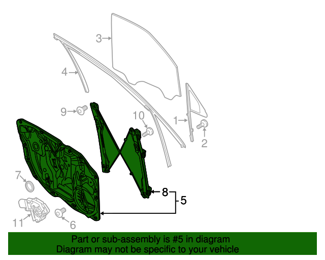 2011-2018 Porsche Cayenne Window Regulator 958-542-462-05 | Gaudin ...