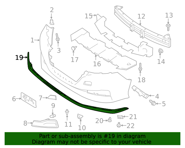 2019-2022 Nissan Front Bumper Lower Molding Air Dam 62084-5SN0A ...