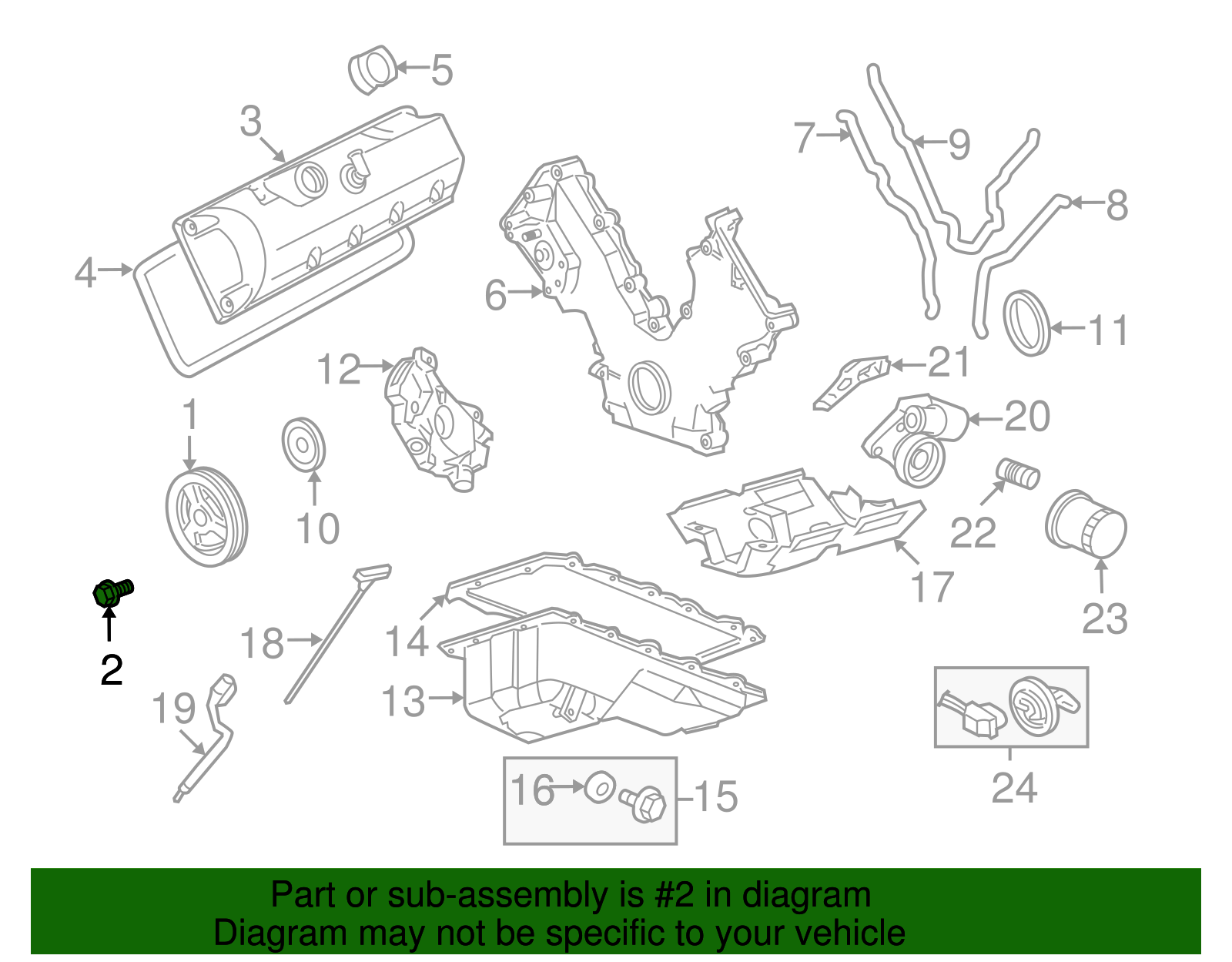 Genuine OEM Ford Part - Crankshaft Pulley Bolt F5RZ-6A340-B | Genuine ...