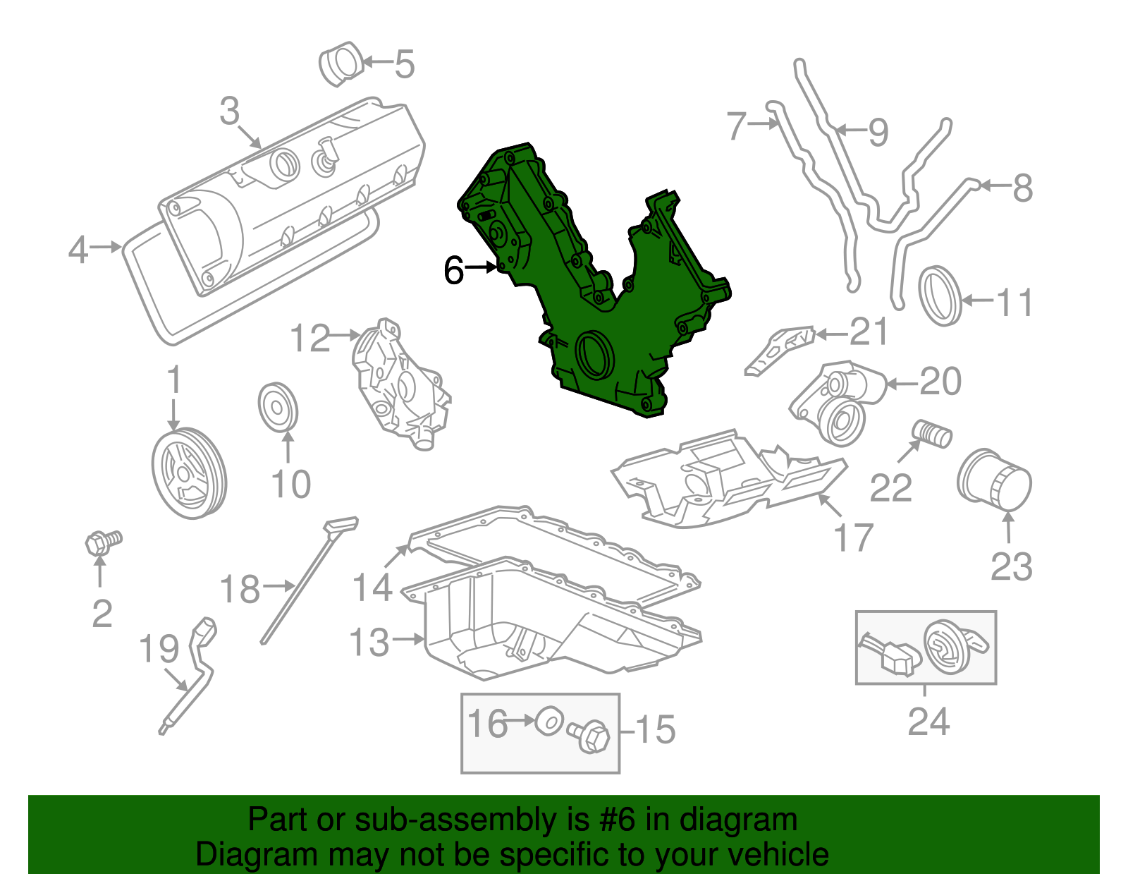 2005-2011 Ford Engine Timing Cover 7R3Z-6019-A | OEM Parts Online