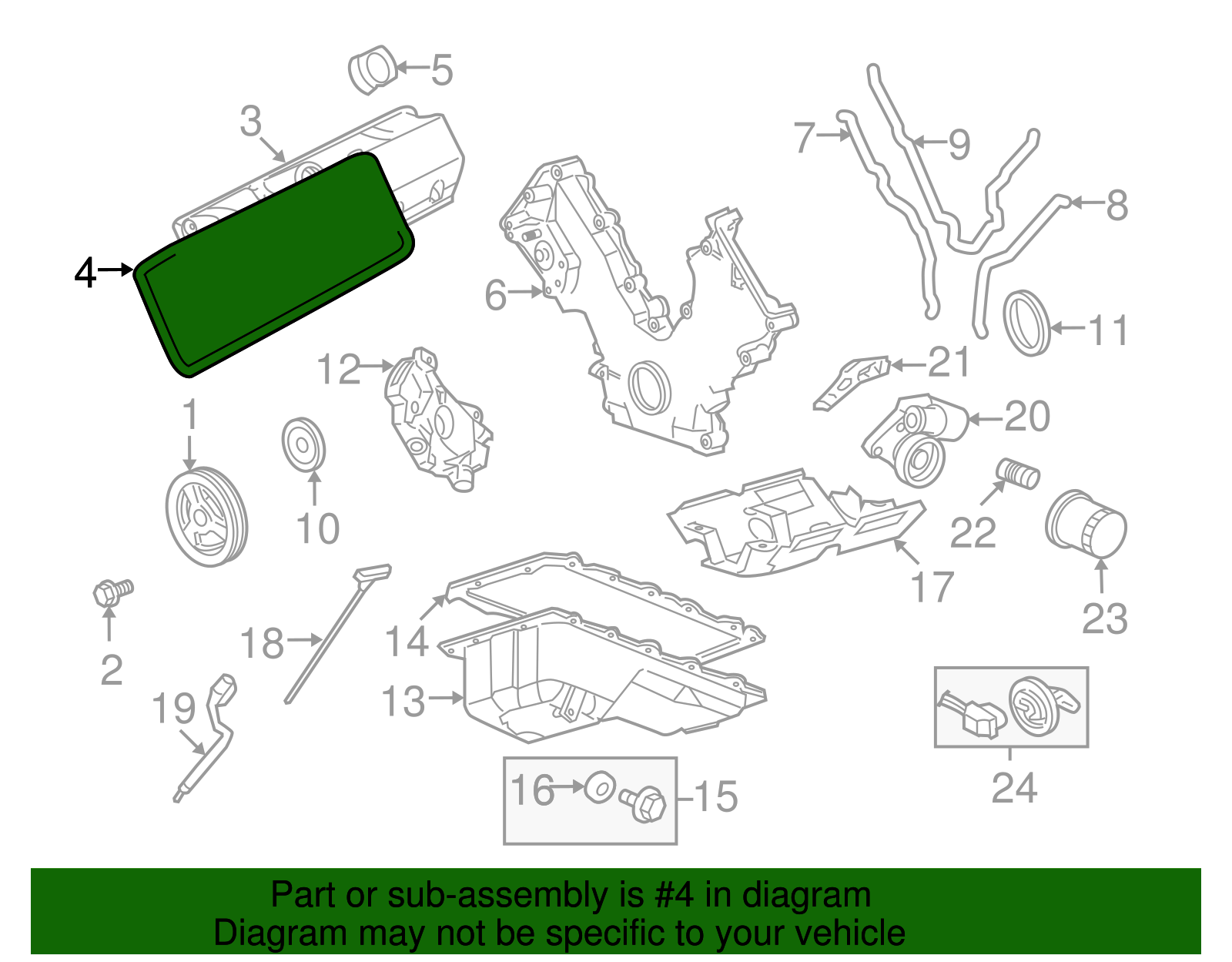 Genuine OEM Ford Part - Valve Cover Gasket 4L2Z-6584-BA | Genuine OEM ...