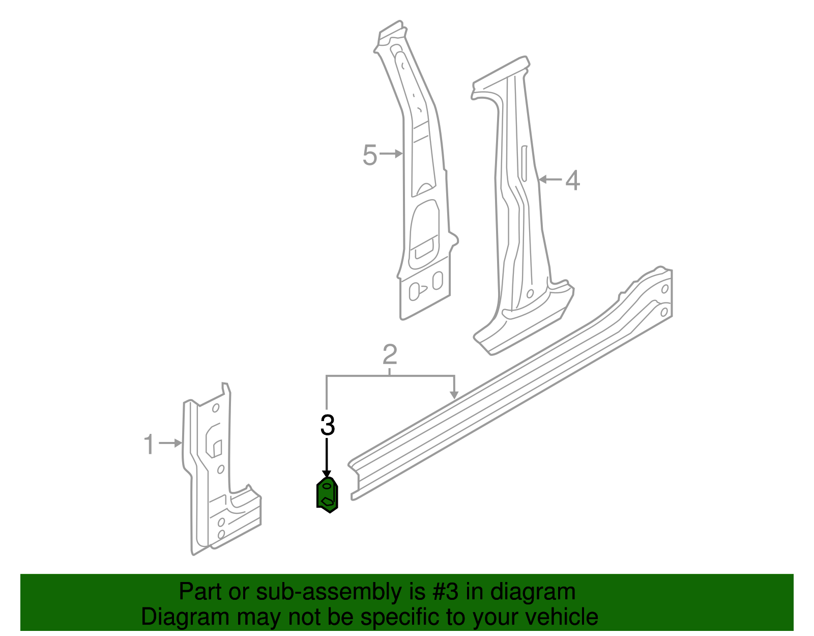 2015-2021 Volkswagen Inner Rocker Reinforced Plate 5G4-810-848-B | OEM ...