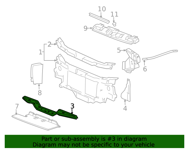 1996-2024 GM Front End Lower Tie Bar (Replaces Part number 84563971 ...