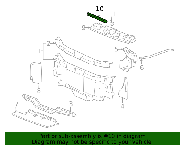 2010-2020 GM Radiator Air Upper Baffle Seal 19256219 | GMPartsDirect.com