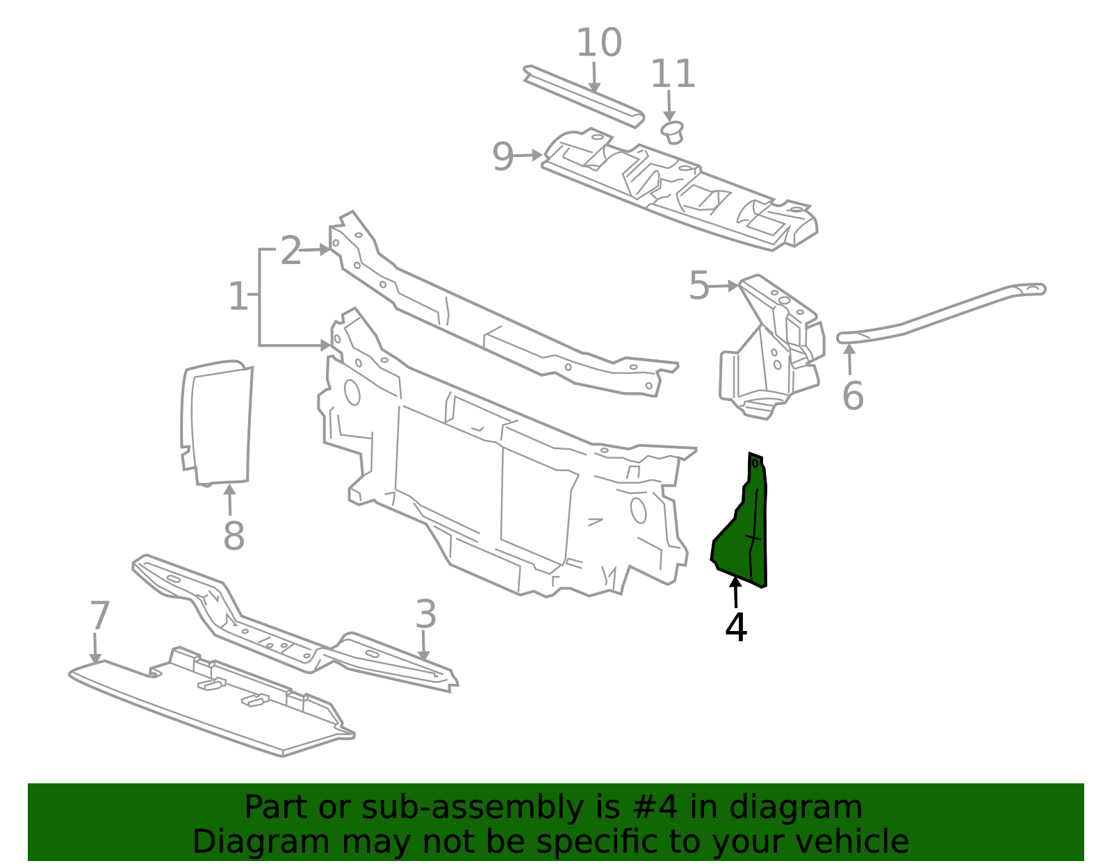 1996-2025 GM Driver Side Front End Lower Tie Bar Brace 22948882 GM ...