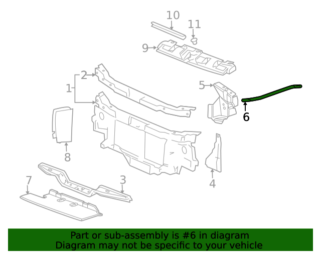 2003-2023 GM Front End Sheet Metal Diagonal Brace 25732086 | TascaParts.com