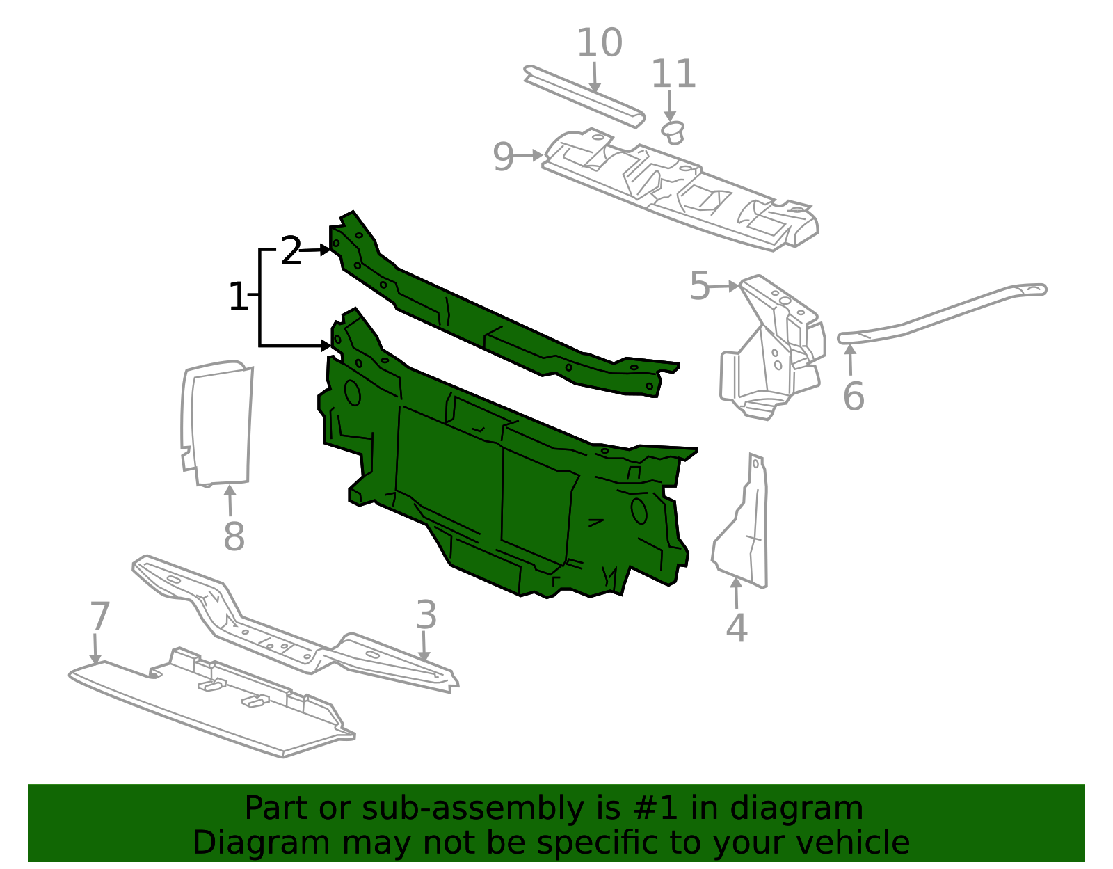 2003-2017 GM Radiator Lower Support 84201377 GM | GMPartsDirect.com