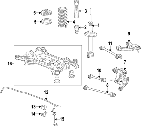 Rear Suspension for 2014 Honda Accord Honda Parts Direct