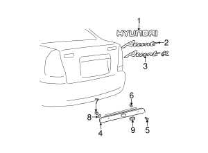 2000-2002 Hyundai Accent Finish Molding 87371-25001 | OEM Parts Online