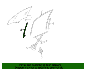 72230-T0A-A01 - Sash, R Front Door (Lower) (Front) 2012-2016 Honda CR-V ...