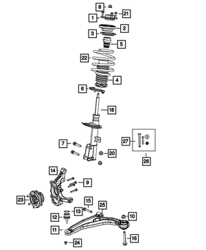 2009-2020 Dodge Journey Strut Mount 5171178AC | My Mopar Parts