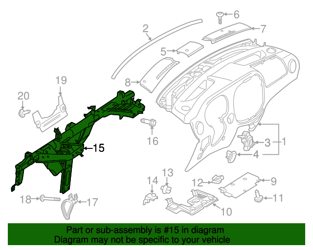 4476808902 - Reinforced Beam 2016-2020 Mercedes-Benz Metris | Mercedes ...