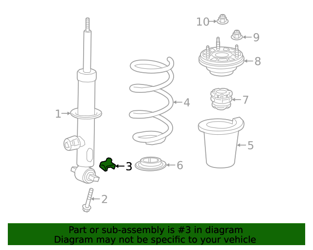 2019-2023 GMC Front Shock Absorber Nut 11603960 GM | GMPartsDirect.com