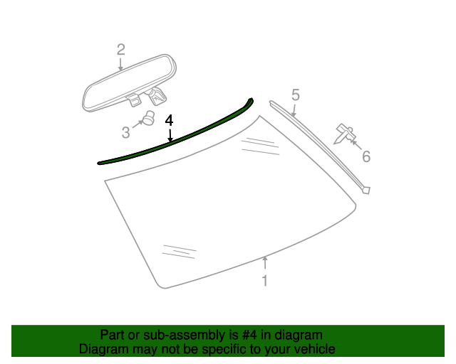 2005-2010 Mopar Upper Molding 4805887AE | TascaParts.com