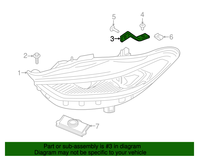 2017-2020 Ford Fusion Headlamp Assembly Mount Bracket - Driver's Side ...