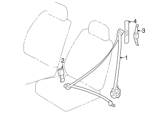 73230-02040-C0 - Buckle Front Lh Black - 2001-2002 Toyota Corolla ...