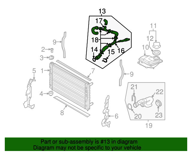 8E0-121-070-B - Radiator Coolant Hose 2004-2009 Audi | AutoNationParts.com