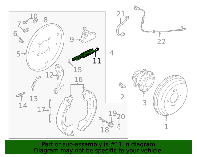 44201-5RB0A - Drum Brake Adjuster 2018-2024 Nissan | Nissan Parts ...